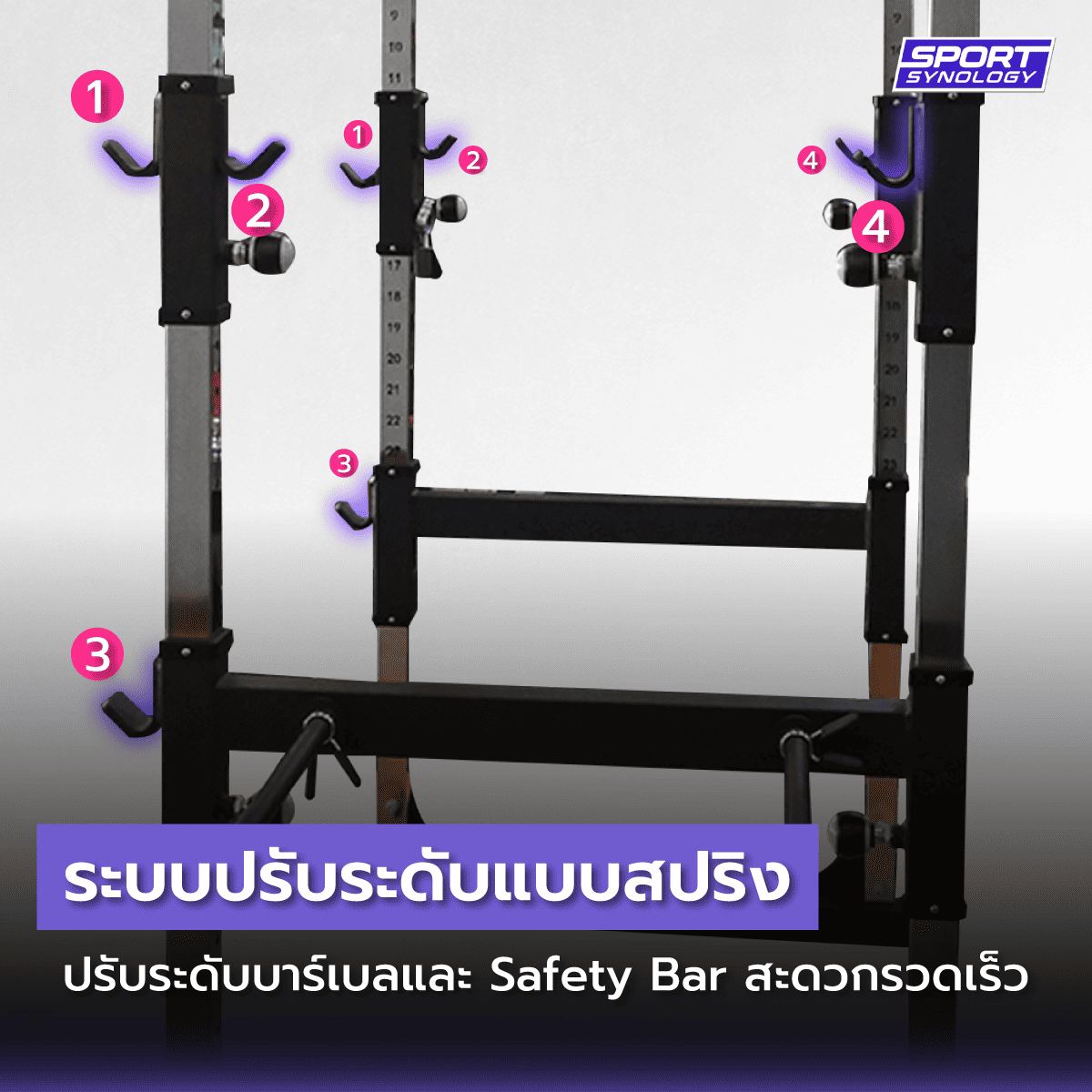 SMITH MACHINE & MULTI GYM รุ่น PAX400 Power Station ปรับระดับแร็ค 28 ...